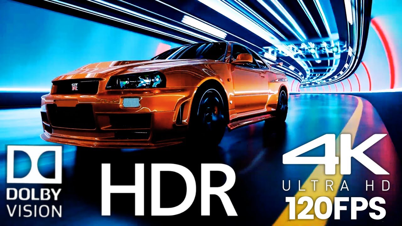 GT-R R34 Nissan Skyline - Wallpaper Engine - Ambient Tunnel Drive - 4K Ultra HD 120fps - YouTube