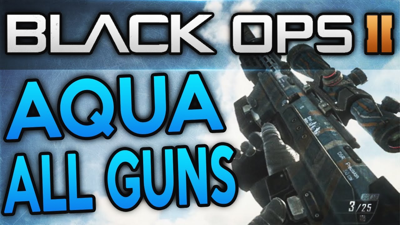 Black Ops 2: New "AQUA" Camo DLC On All Guns/Weapons - New Aqua ...