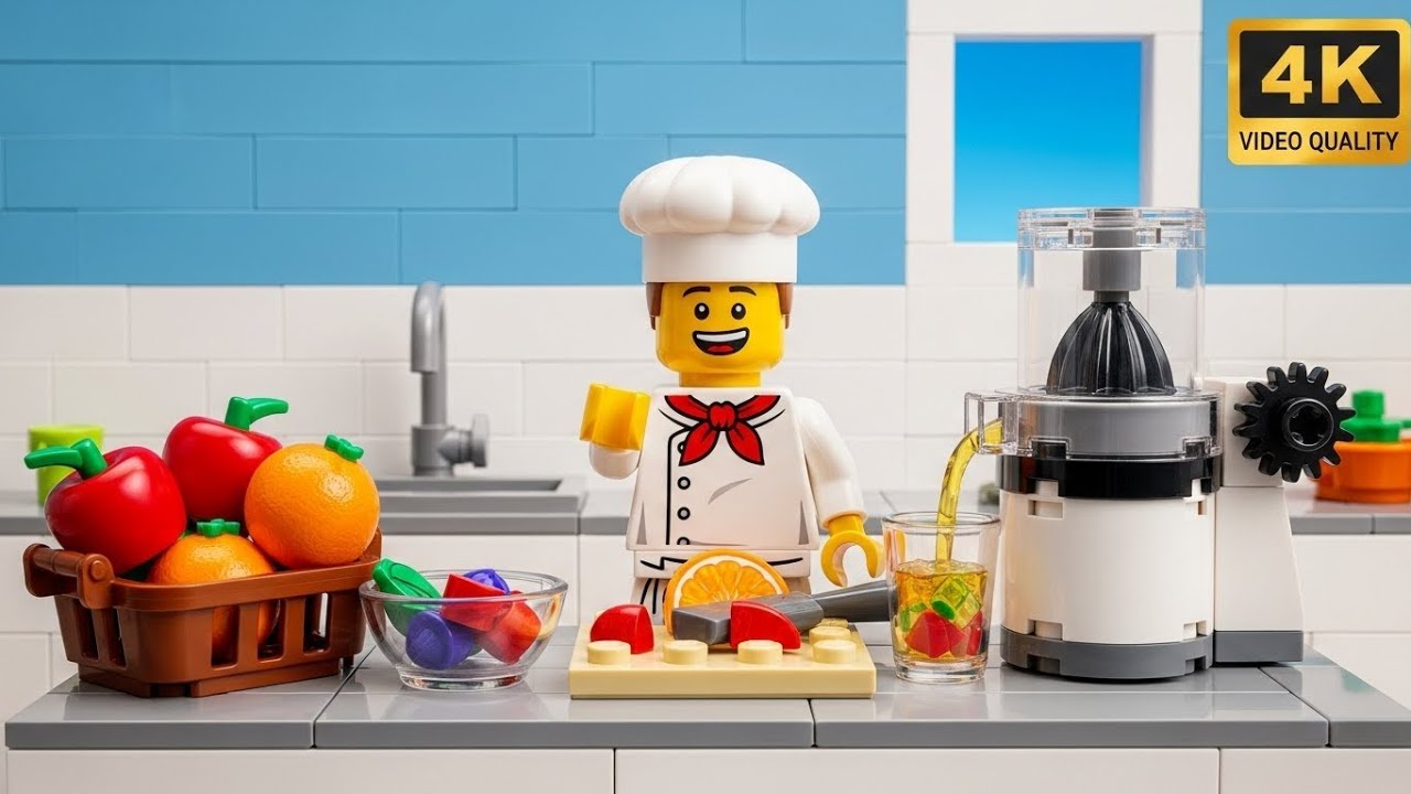 LEGO Cooking in Real Life: Making Fresh Fruit Juice ASMR 🍹🍎 - YouTube
