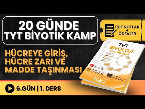 6. Gün – 1. Ders | Hücre, Hücre Zarı ve Madde Taşınması – Konu Anlatımı | TYT 2027 Biyotik Kamp