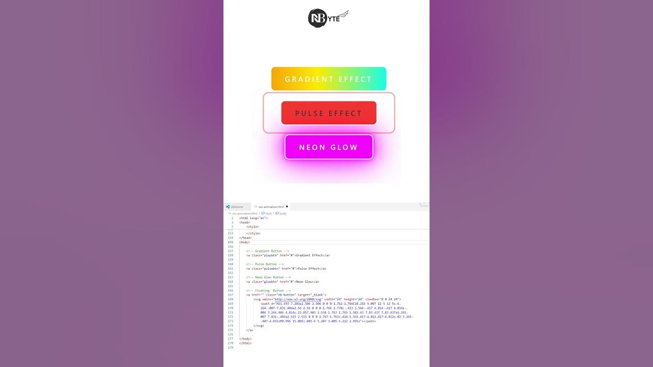 Stylish Animated Buttons with Gradient, Pulse, and Neon Effects Using CSS 🎨 "** #CSS. - YouTube