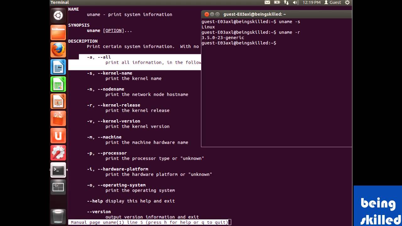 How To Use Uname Command In Linux Youtube