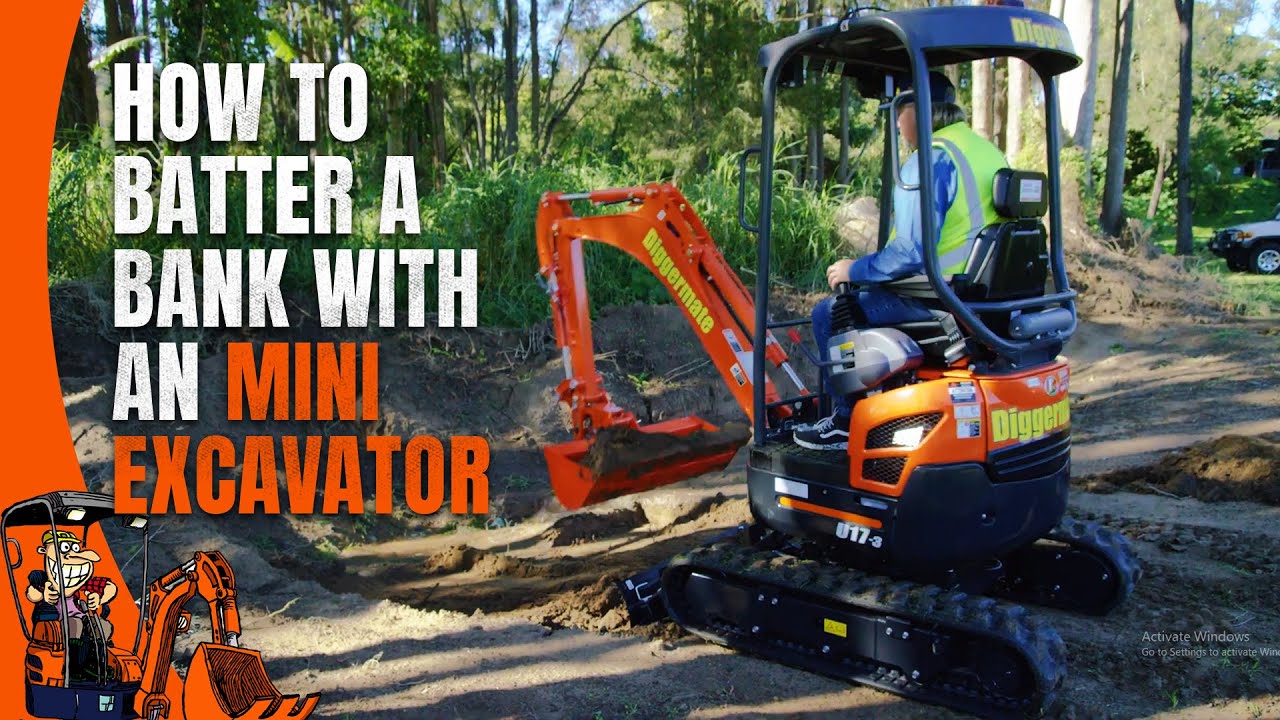 How to Batter a Bank with a Mini Excavator - YouTube