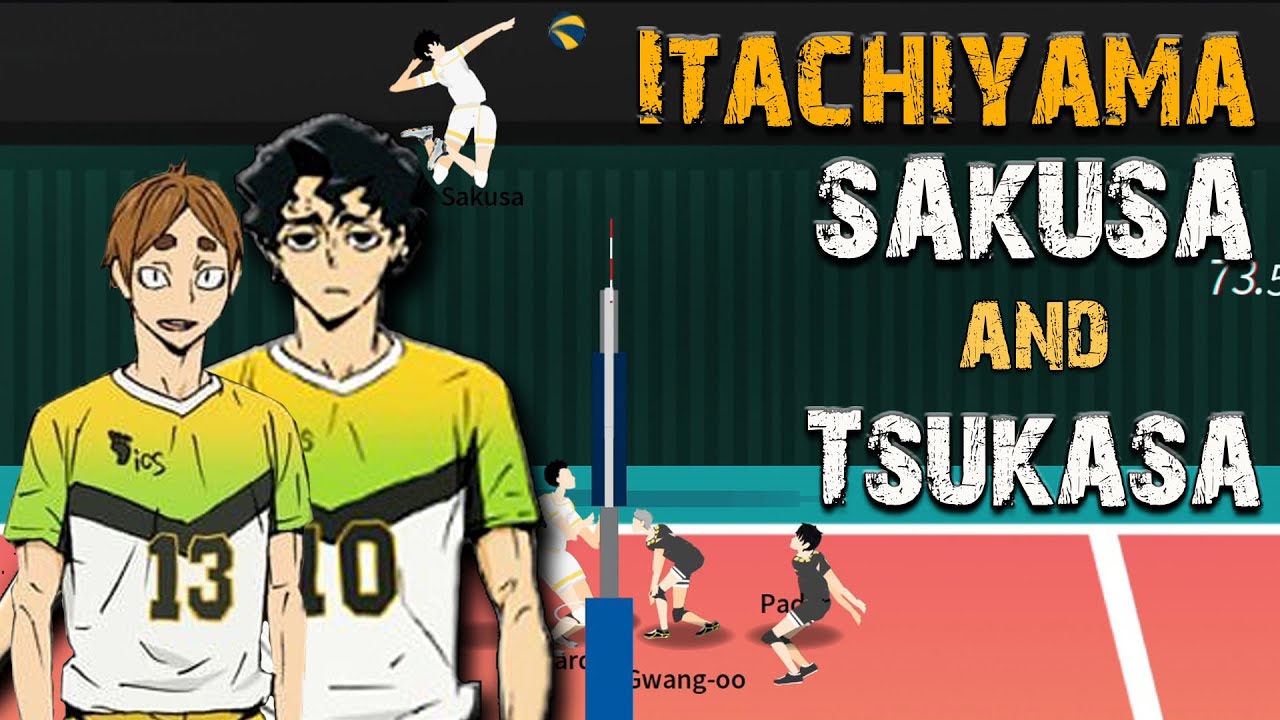 The Spike. Volleyball 3x3. Itachiyama Gakuin. Sakusa Kiyoomi and Iizuna ...