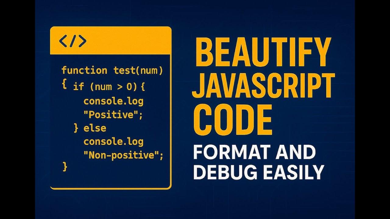 Beautify JavaScript Code Online Free Format and Debug Easily - YouTube