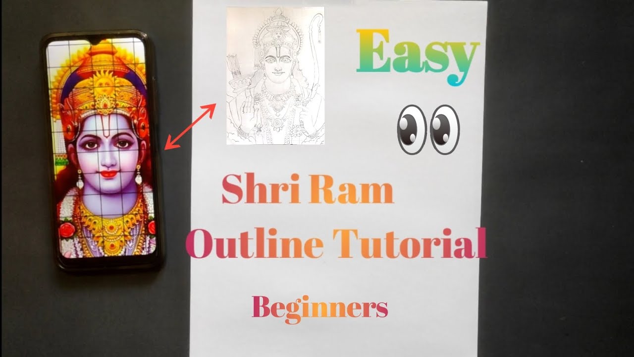 Shree Ram Ji Drawing | Outline Tutorial | step by step | For Beginners ...