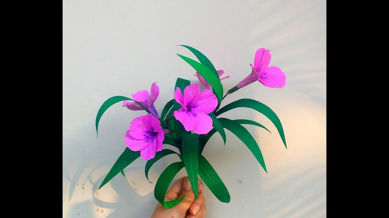 How to Make Paper Flowers Ruellia / Mexican Petunia (flower # 209 ...