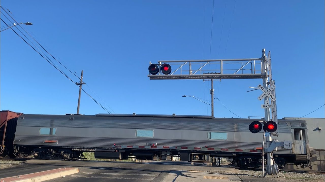 BNSF 7447 Geometry Train East - S. Aurora Street Railroad Crossing ...