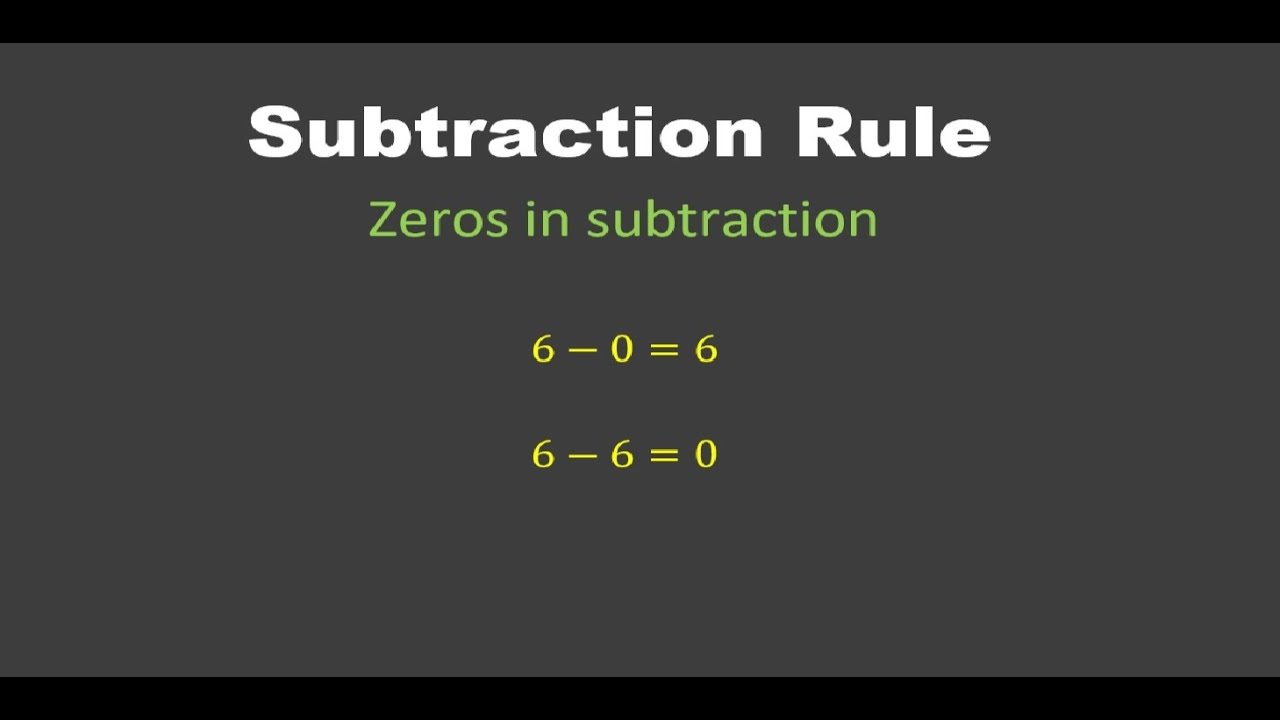Subtraction Rules - YouTube