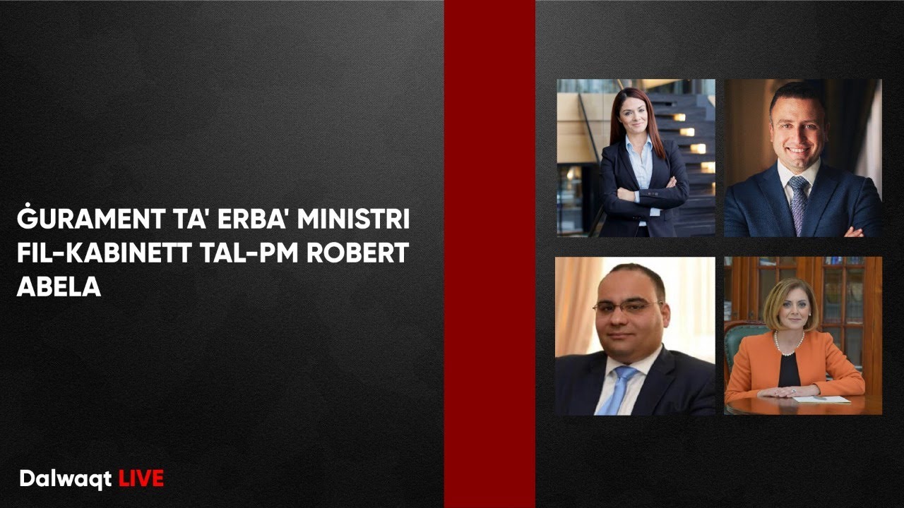 DALWAQT: ĠURAMENT TA' ERBA' MINISTRI FIL-KABINETT TAL-PM ROBERT ABELA - YouTube