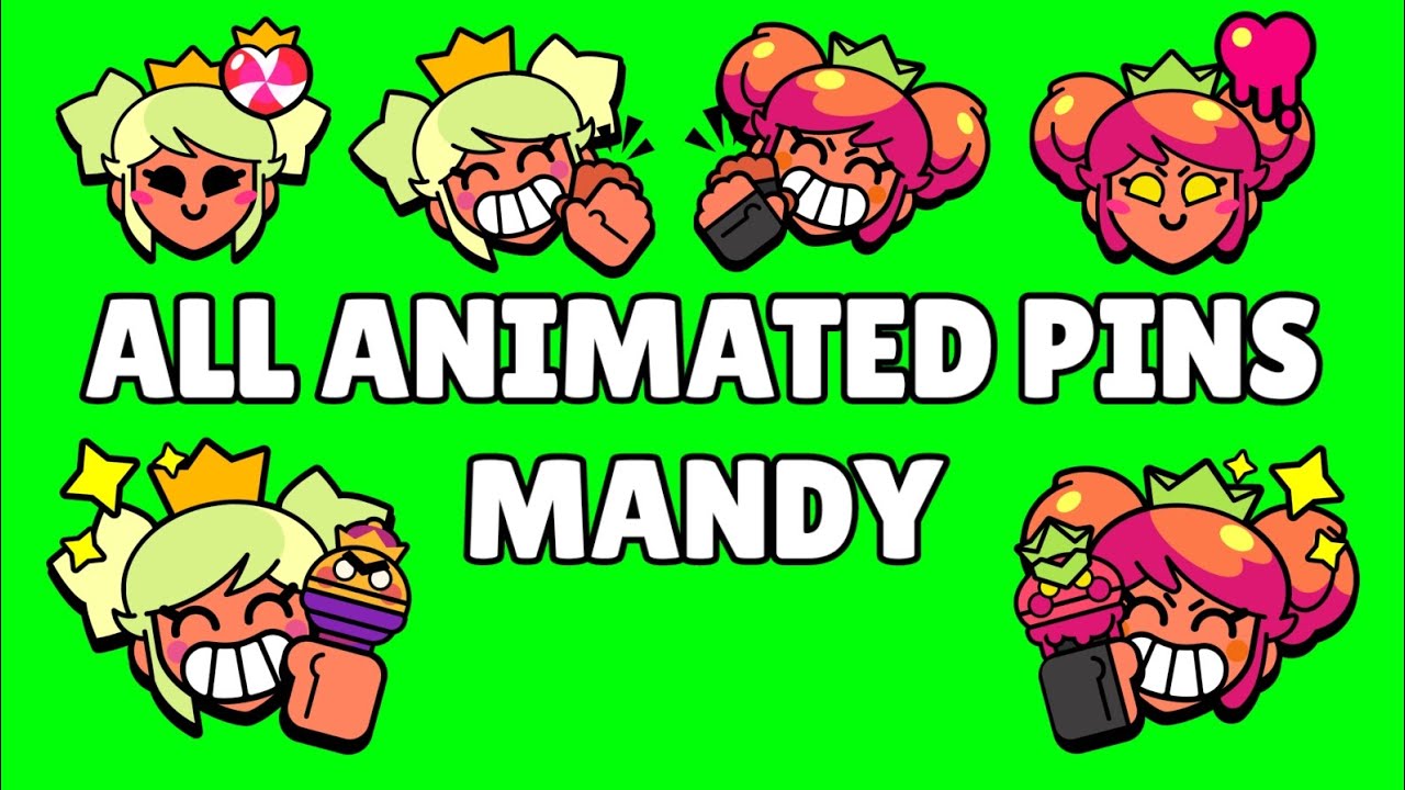 Mandy Pins (Animated) | Brawl Stars | Green Screen - YouTube