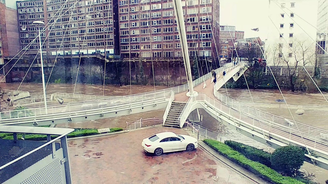 Storm Ciara, Trinity Bridge, Salford - YouTube