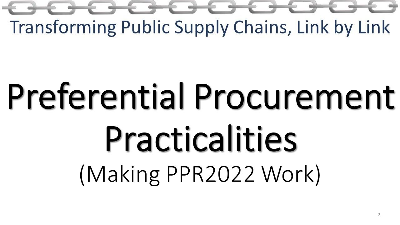 Making Preferential Procurement Work - YouTube
