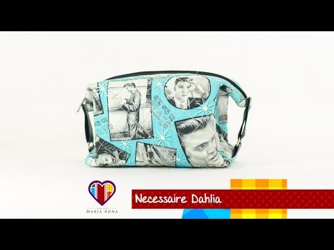Aula em vídeo de bolsa necessaire de tecido Dahlia. Fabric necessaire bag tutorial. Fabric bags ...