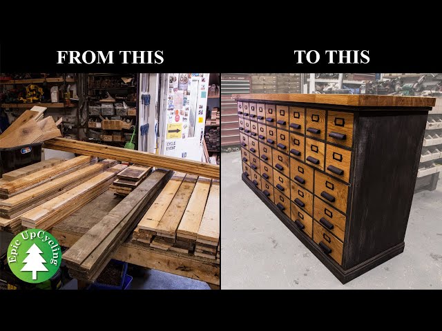 Apothecary Cabinet Workbench Made From Pallet Wood, Worktop Offcuts and ...
