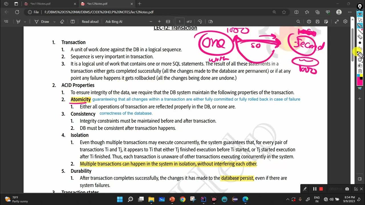 Transaction in DBMS || Lec - 12 - YouTube