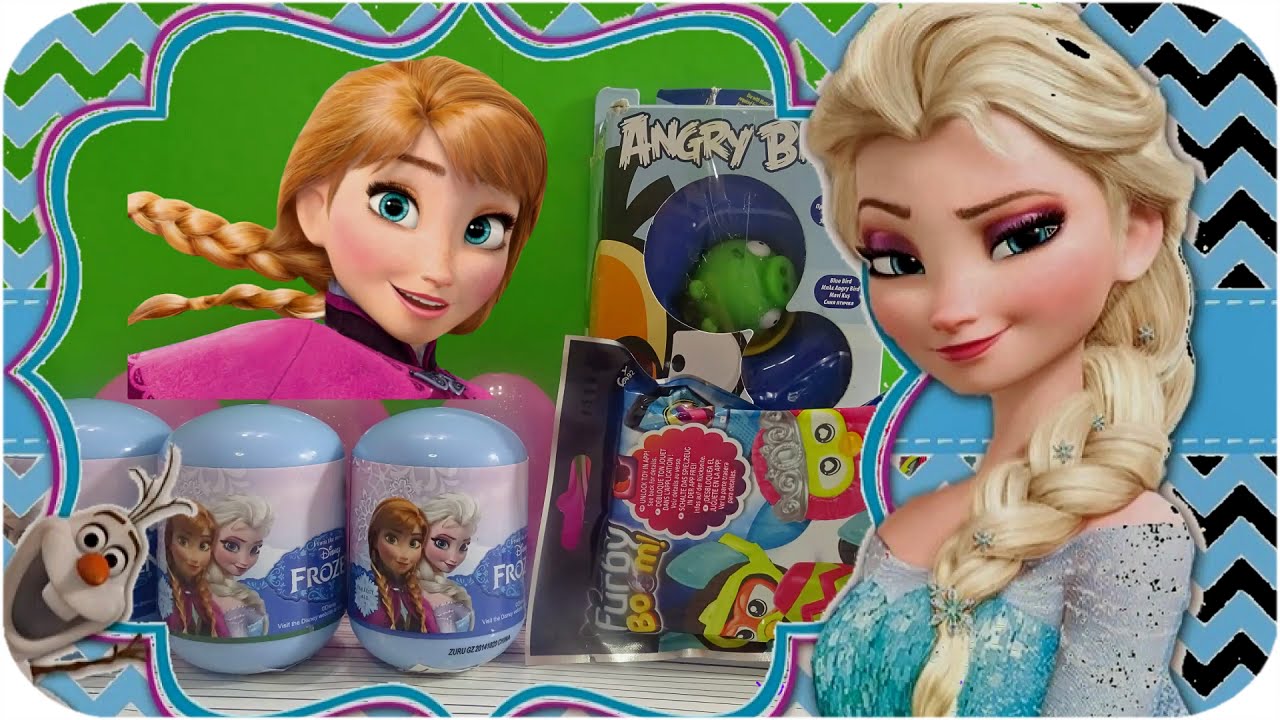 Karlar ülkesi Frozen sürpriz yumurta Furby Boom Angry Birds Paketleri ...