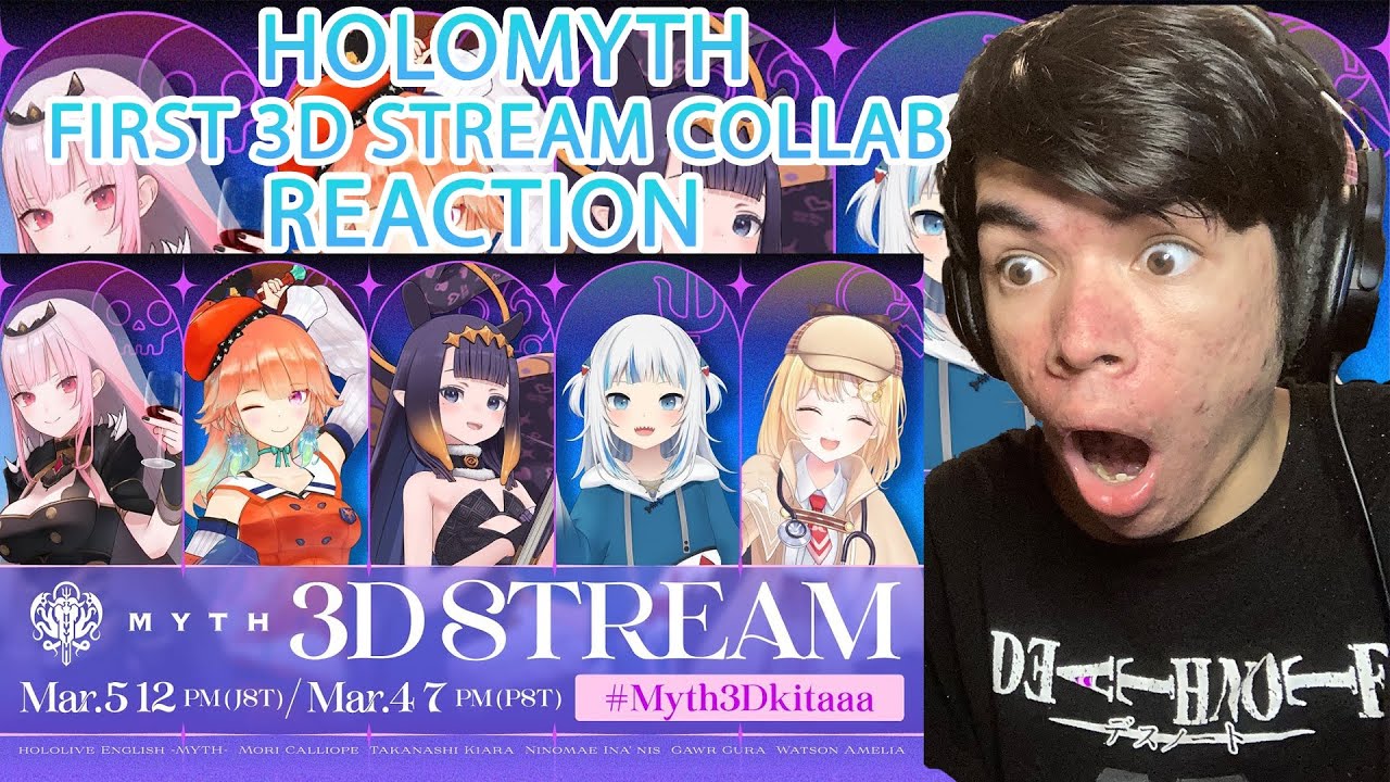 NEW HOLOLIVE FAN REACTS to HOLOMYTH FIRST 3D COLLAB #myth3dkitaaa - YouTube