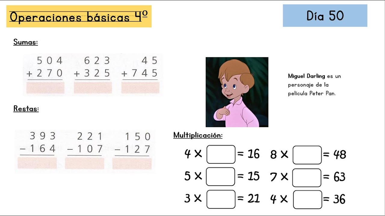 4º Día 50 Operaciones básicas - YouTube