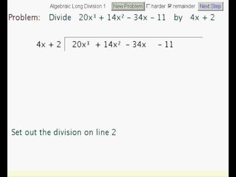 Algebraic Long Division 1 - YouTube