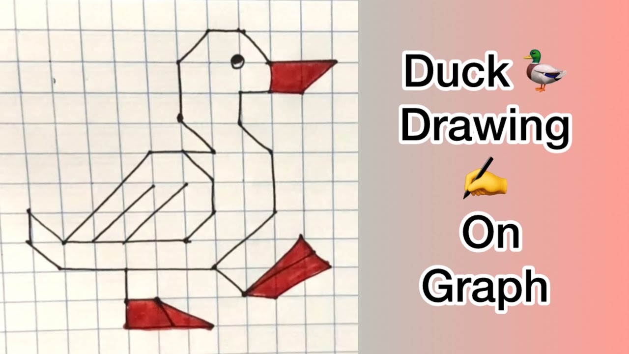 Easy and Fastest way to Draw ️ Duck 🦆 on Graph Paper - YouTube