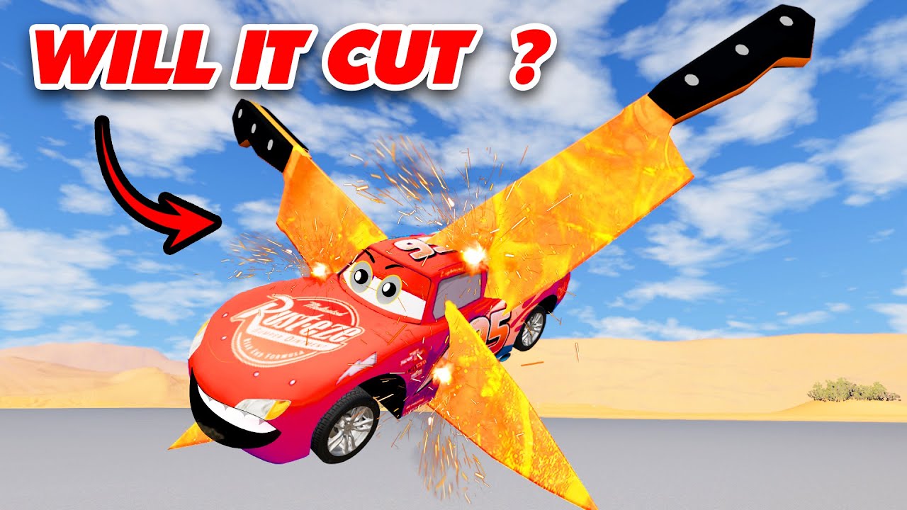 Cut Lightning Mcqueen in Half with a Knife that has a Temperature of ...