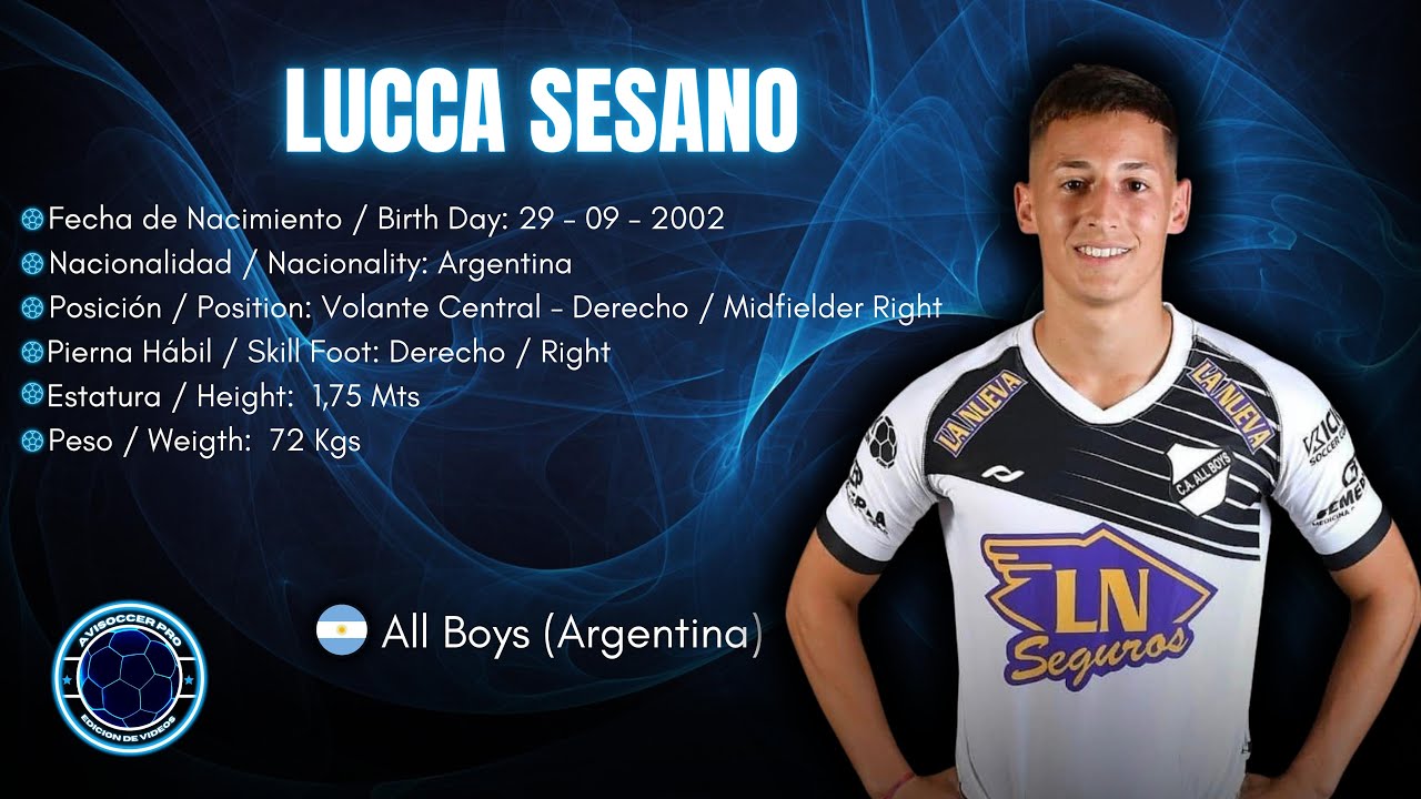 Lucca Sesano #8 // Volante Central Derecho - Side Mid Right // All Boys ...