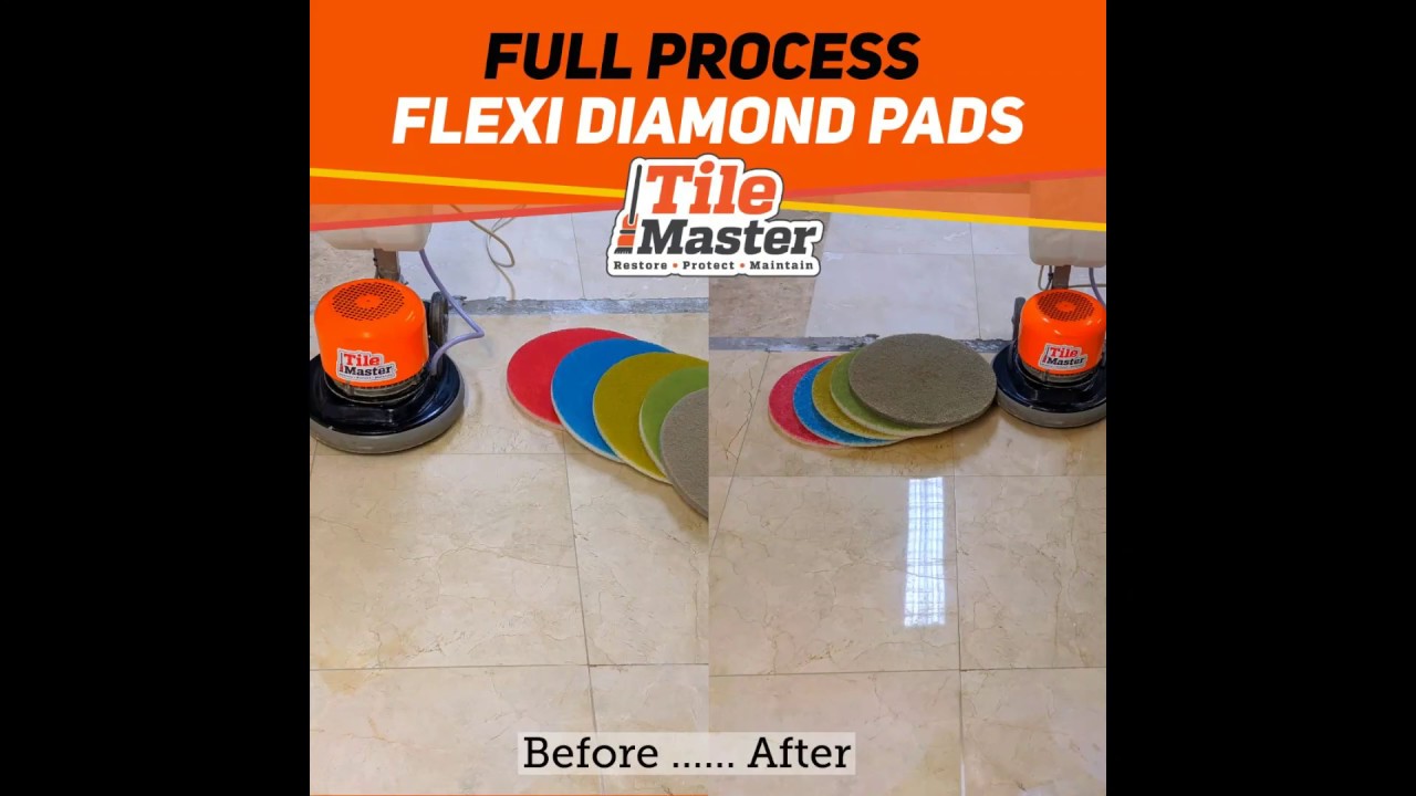How to use the Tile Master Flexi Diamond Pads Full Process - YouTube