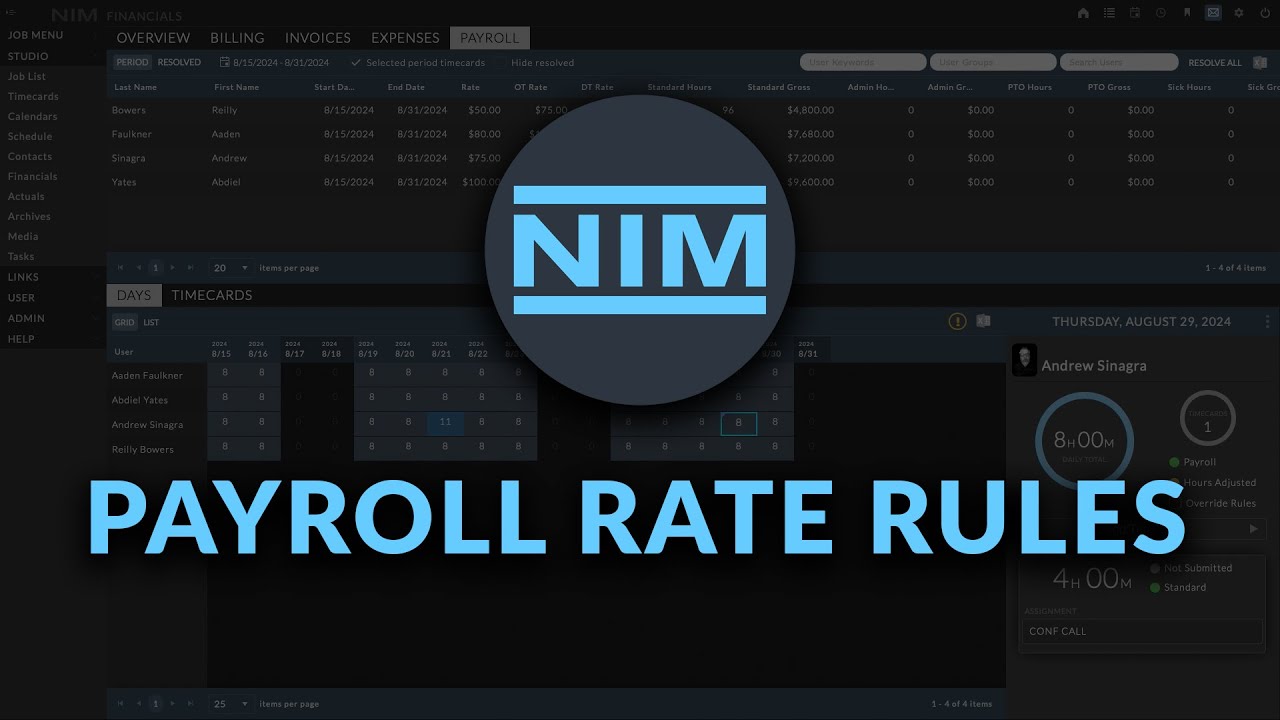 NIM - Payroll Rate Rules - YouTube