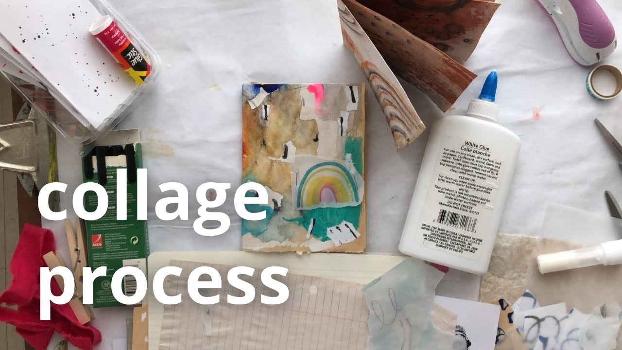 Paper Collage in a One Sheet Mixed Media Journal | Mixed Media Art and ...