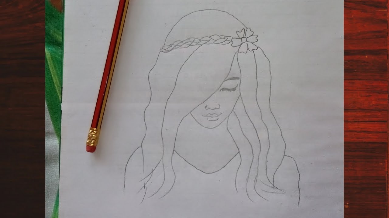 How to make beautiful drawing of girl/girl drawing/girl drawing kasa ...