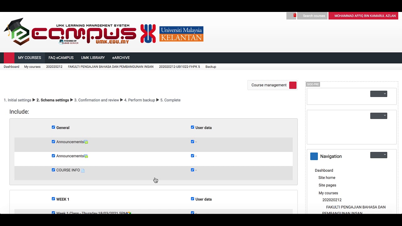 eCampus - How to Perform Backup - YouTube
