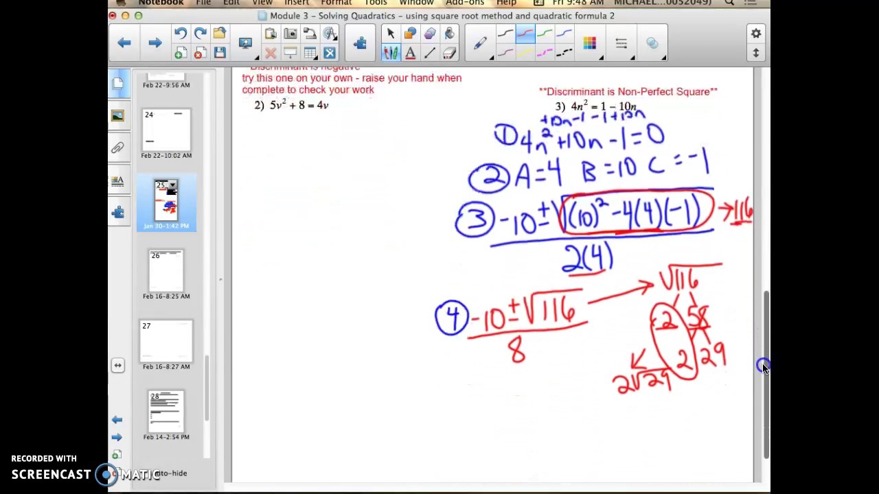 Quadratic Formula Discriminant Non perfect Square YouTube quadratic-formula-discriminant-non-perfect-square-youtube