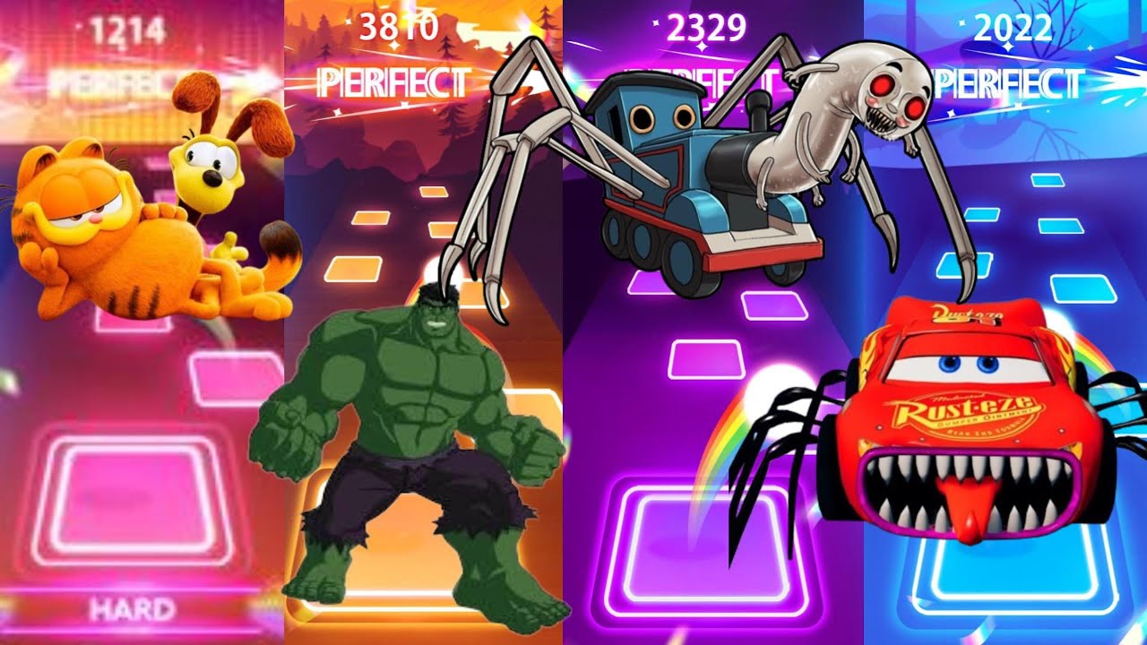 The Garfield vs The Incredible Hulk vs Thomas Spider Train vs MCQuen ...