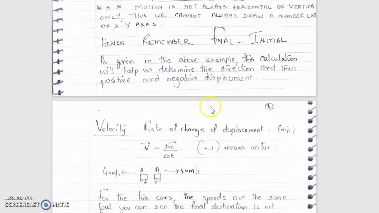 Motion in one dimension-Notes - YouTube