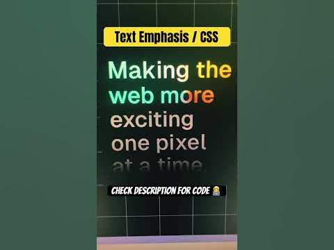 Text Emphasis | CSS JS #tutorials #coding #shorts - YouTube