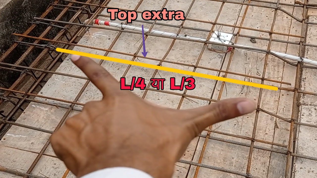 Top extra bar कितने length ते देना है slab मे! Top extra bar का क्या ...