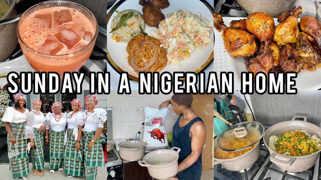 A TYPICAL SUNDAY in a NIGERIAN 🇳🇬 HOME | Cooking Coconut fried Rice and ...