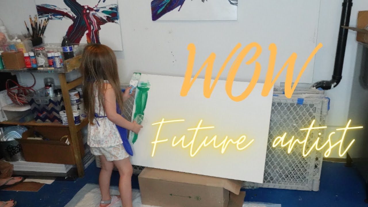 4 Year Old Paints Beautiful Abstract Painting Homemade Art - YouTube