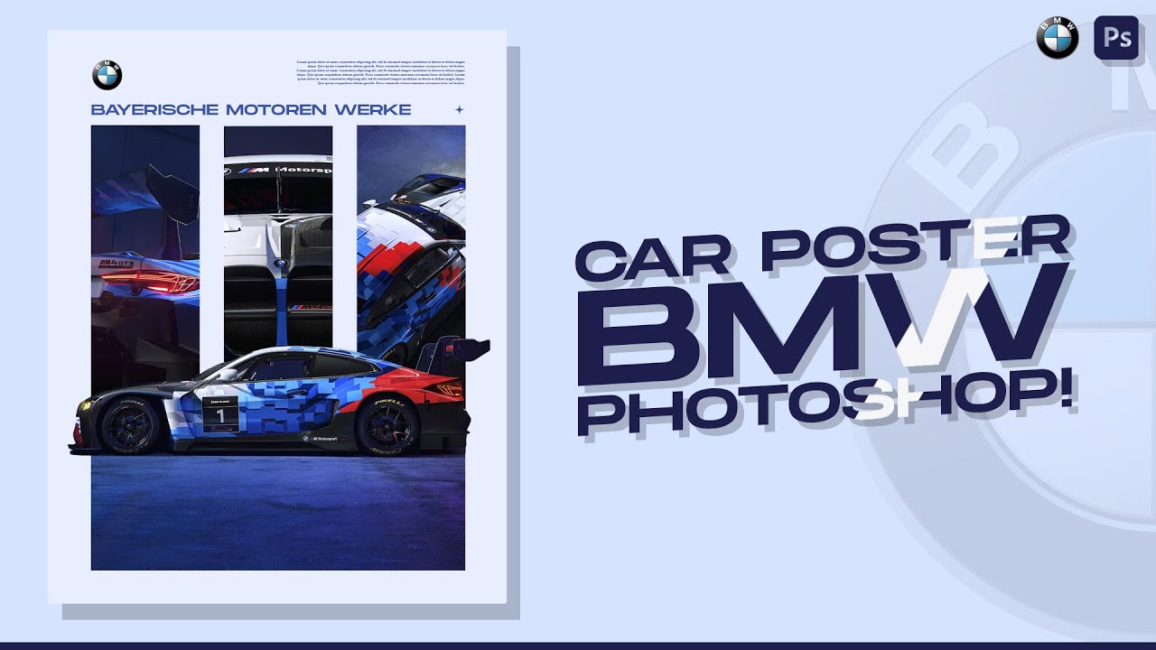 Bmw Car Poster Design in Photoshop | Simple and Fast Tutorial ...
