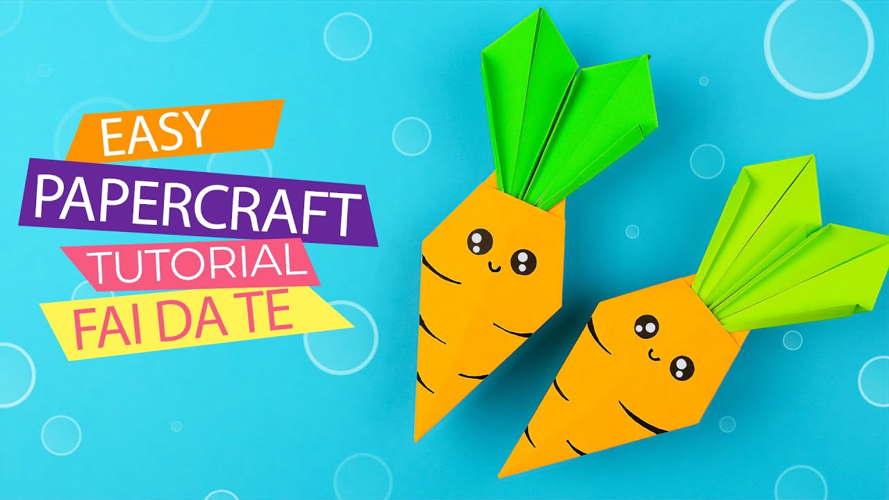 How to make paper carrot easy | Kawaii paper craft | Tutorial - YouTube