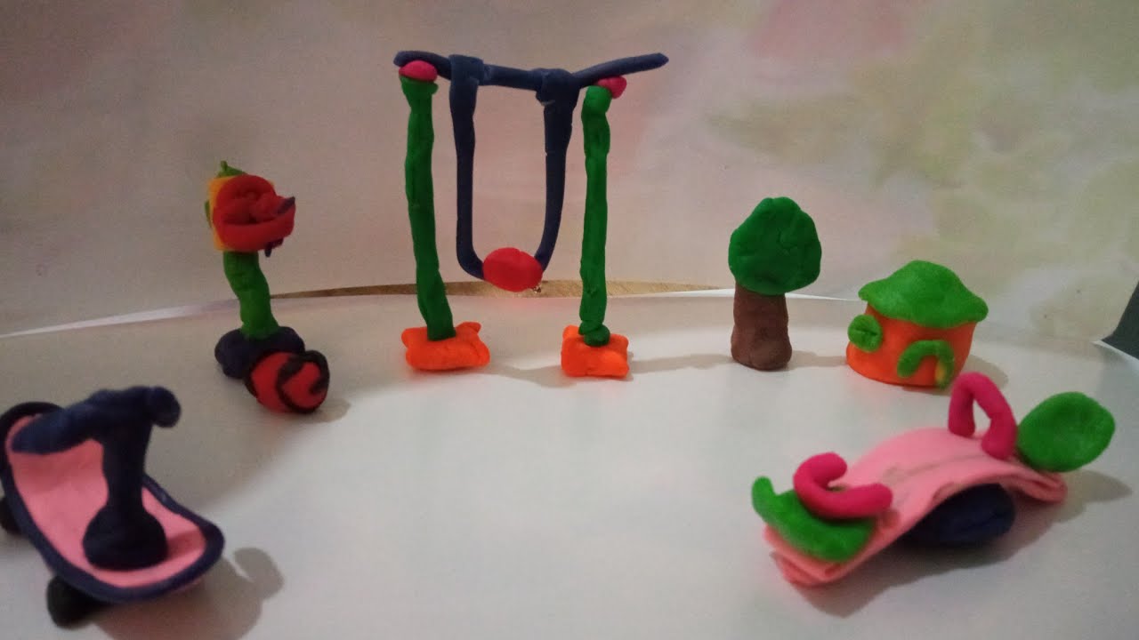 clay playground | how to make miniature playground set with polymer ...
