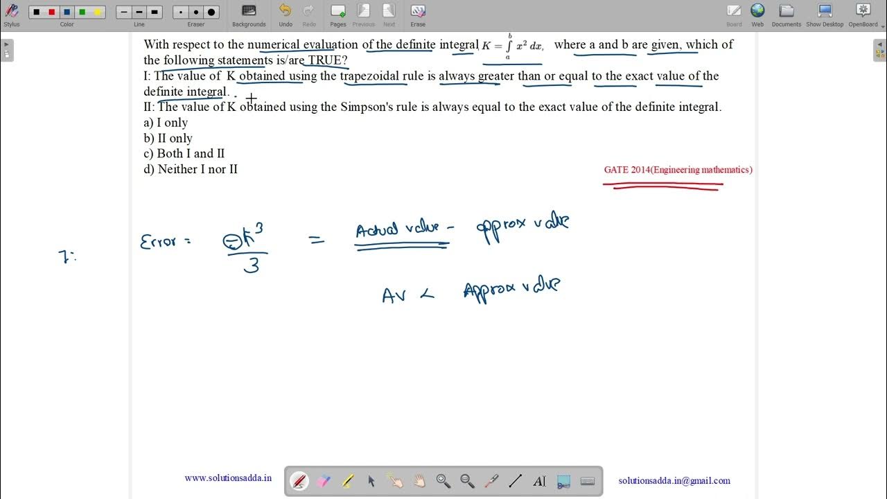 Gate 2014 Set 3 Em Simson Rule Integral Solutions Adda Gate Test Series Explained By