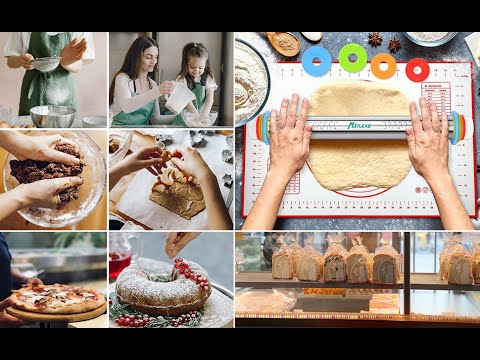 Rolling Pin and Silicone Baking Pastry Mat Set - MTNZXZ