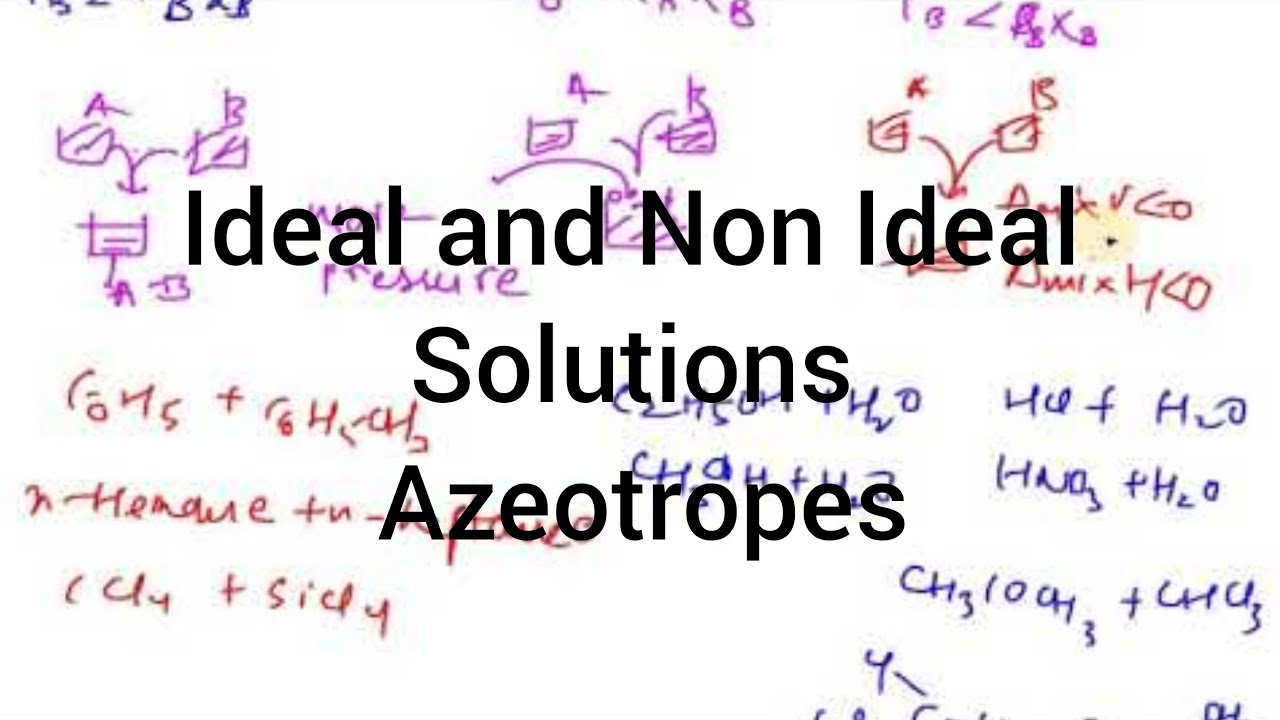 Ideal non Ideal Solution and Azeotropes I Liquid Solution I Partial ...