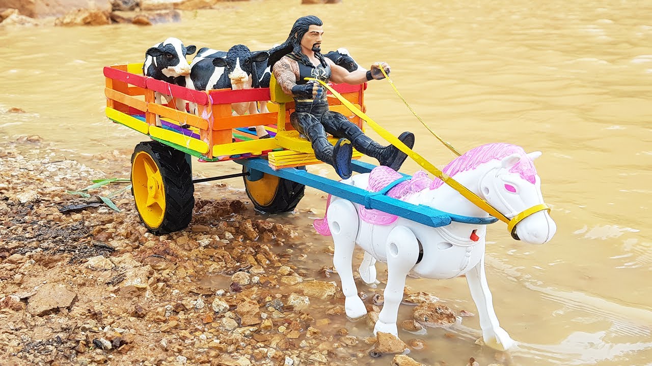 How to Make Horse cart from Ice Cream Sticks 🐎 - YouTube