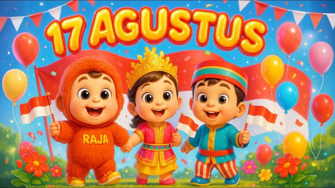 LAGU 17 AGUSTUS 1945 (HARI MERDEKA) – Versi Animasi Lucu | Little Raja ...
