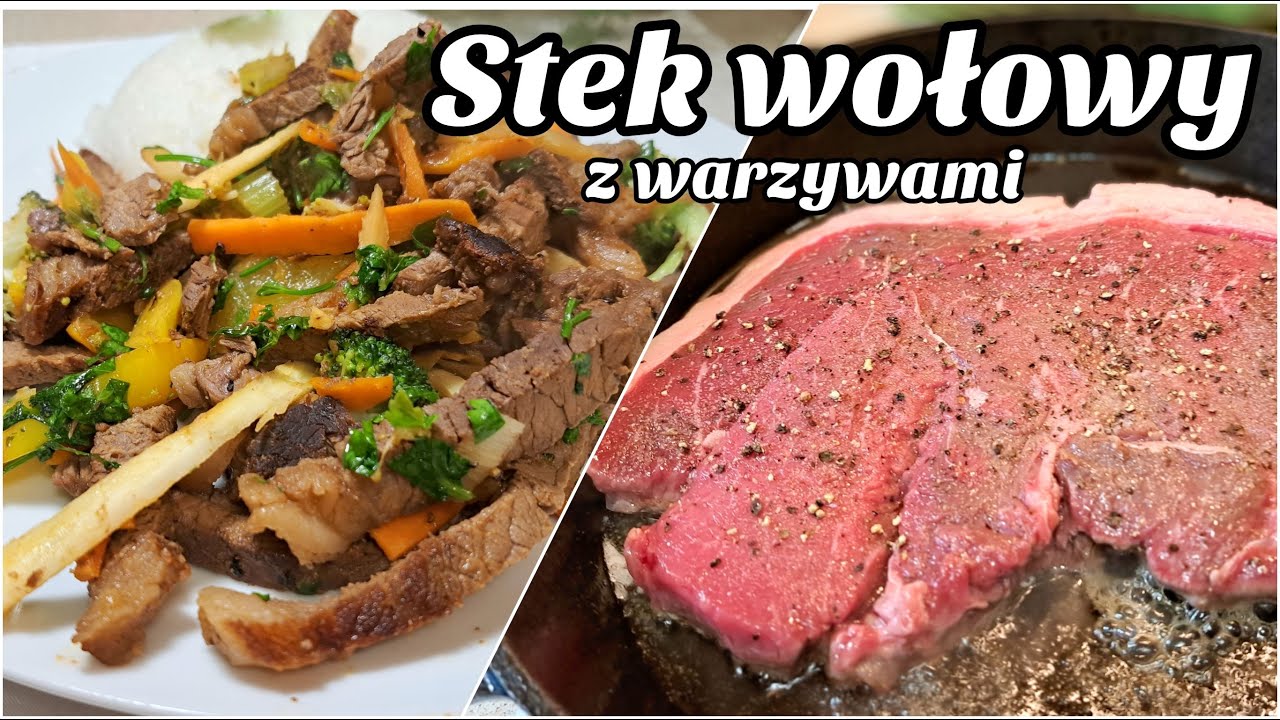 Pyszny stek wołowy z warzywami - YouTube