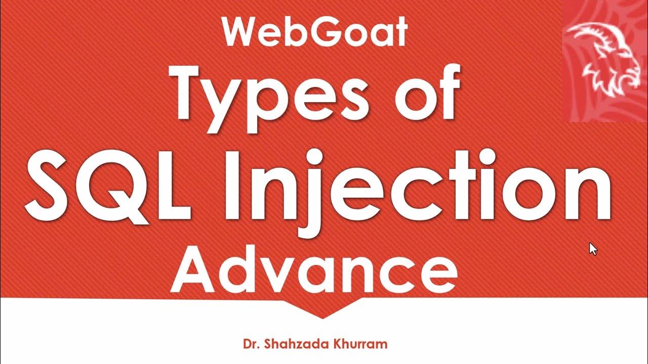 Types of SQL Injection | SQL Injection Advance | WebGoat - YouTube
