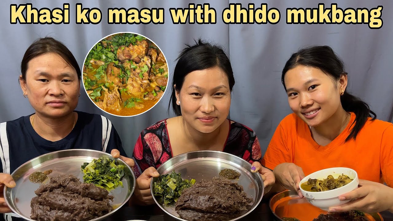 Dhido and Khasi ko masu mukbang and recipe😋|खसीको टाउको पकाउने तरिका ...